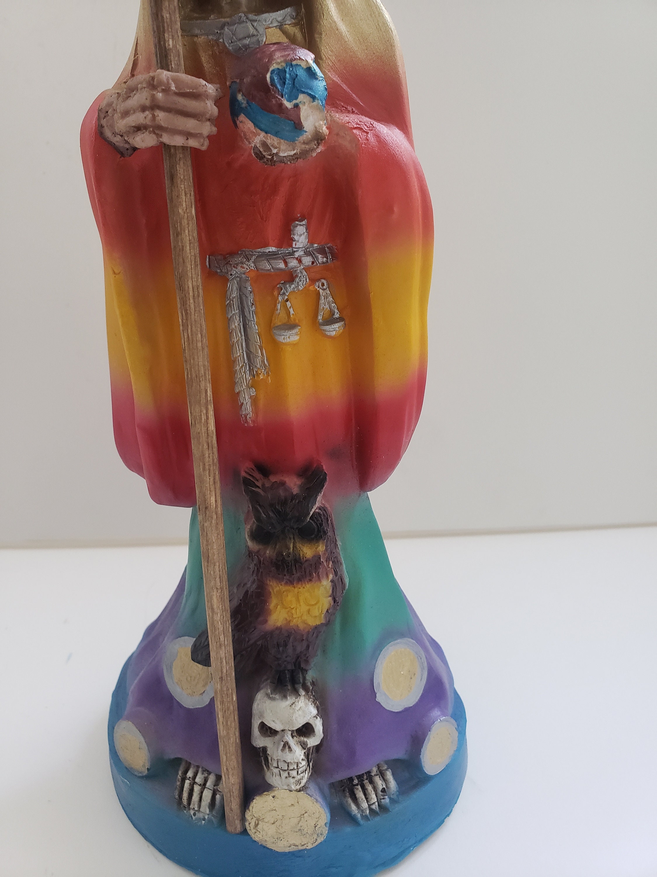 Santa Muerte Color Rainbow 13 Holy Death Statue / Grim | Etsy
