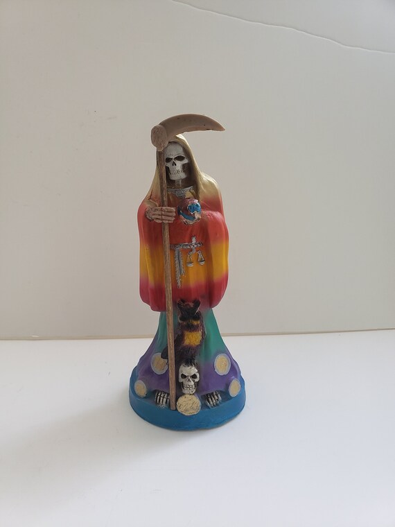 Santa Muerte Color Rainbow 13 Holy Death Statue / Grim | Etsy