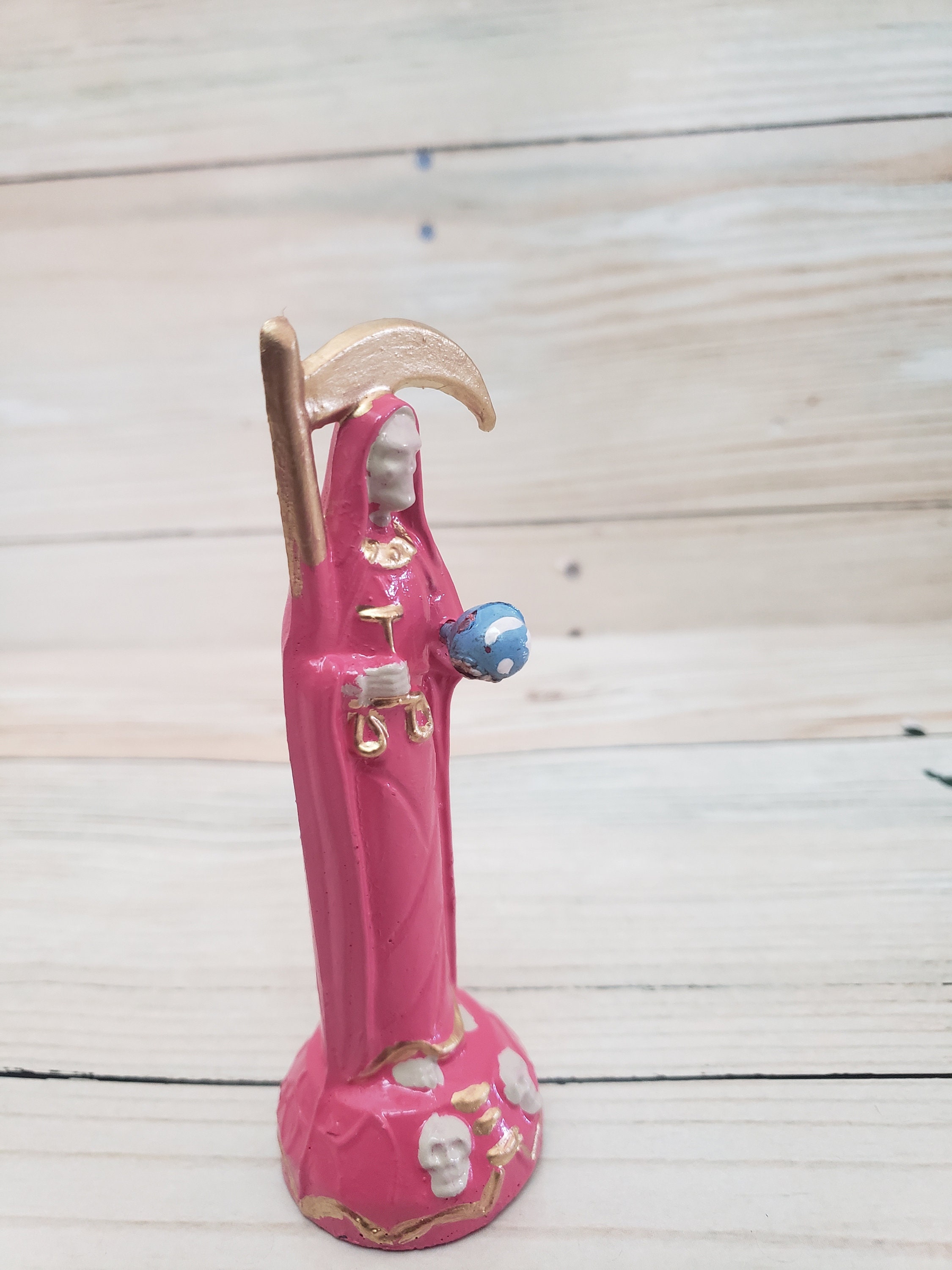 Pink Santa Muerte Statue: Holy Death, Good Luck (5.5") - Etsy