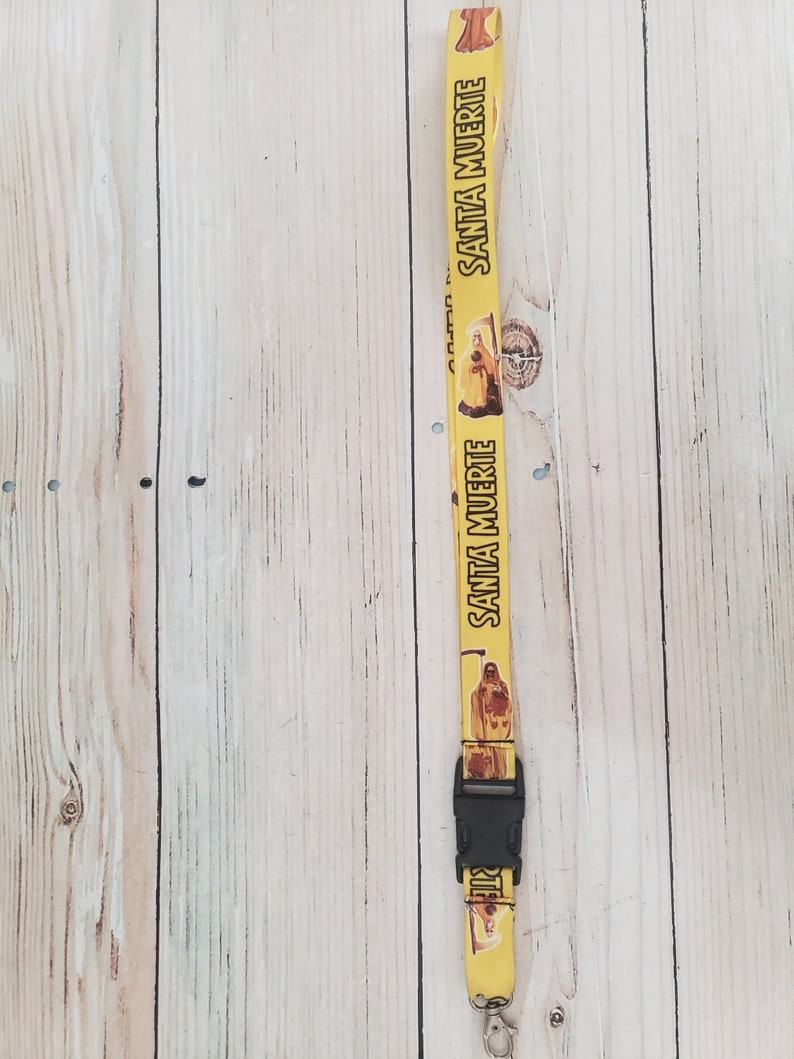 Santa Muerte Yellow Lanyard Keychain: Skinny Lady - Etsy