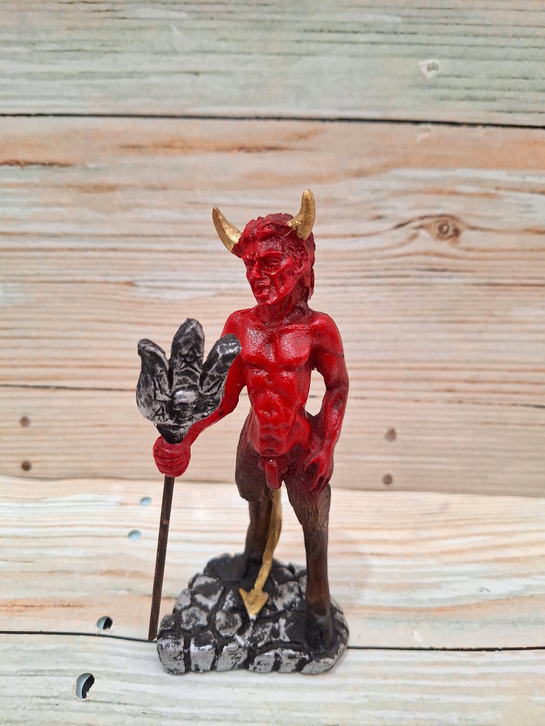 Satan Size 7" Color Red / Resin/ Devil / Evil / Statue Figurine ...