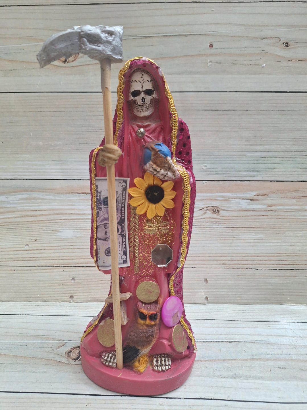 Santa Muerte Color Pink 13 Holy Death Statue / Grim Reaper/ Dressed ...