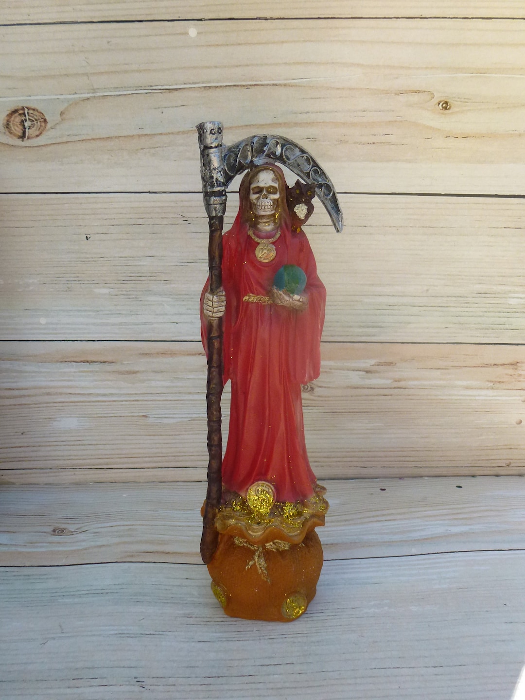 Santa Muerte Color Red 12.5 Holy Death Statue/ Health / - Etsy