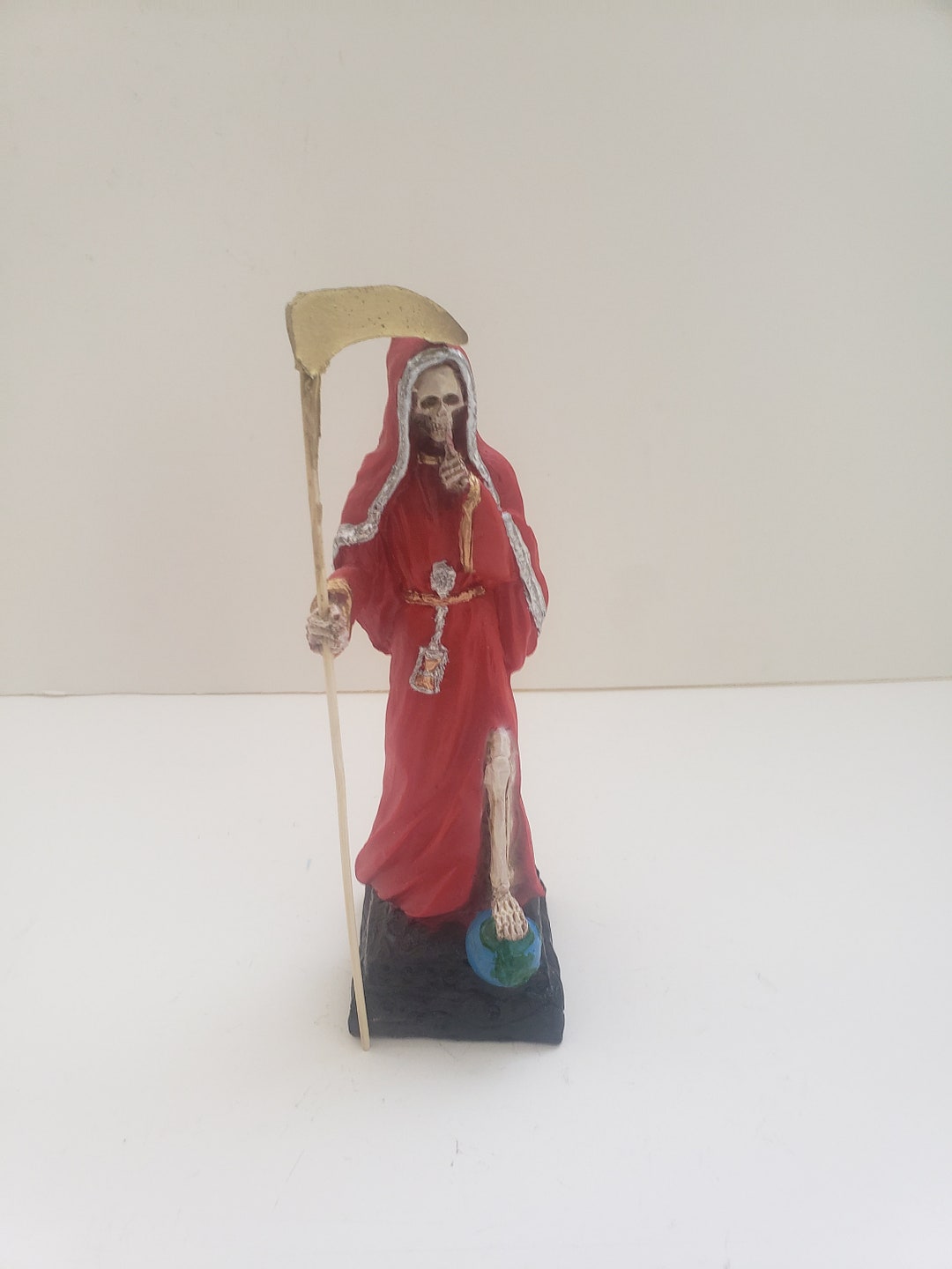 Santa Muerte Color Red Size 10 Holy Dead Statue / Grim Reaper/ Fully ...
