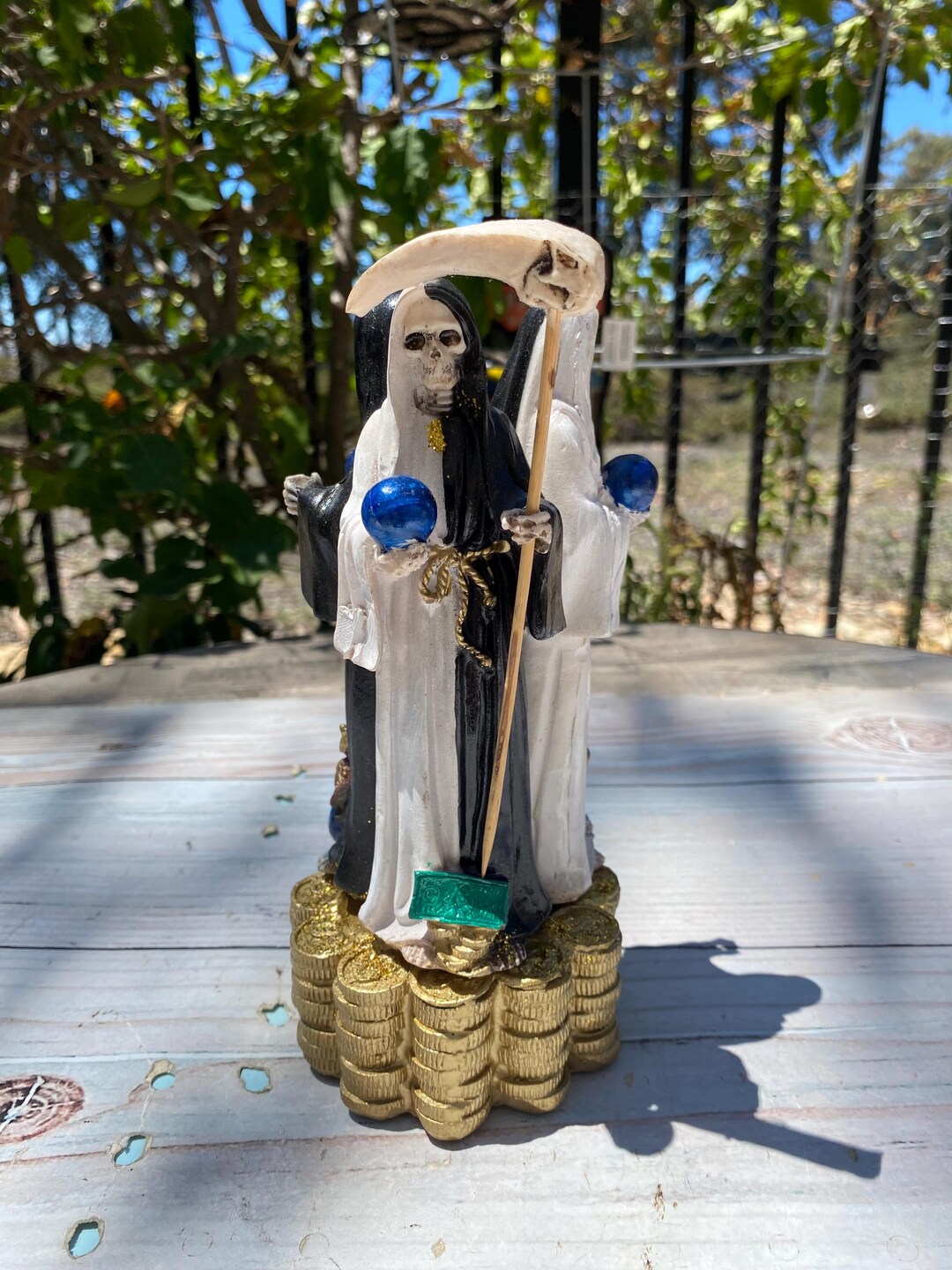 Handmade Santa Muerte Statue: Holy Death, Good Luck Charm, 8.5" - Etsy
