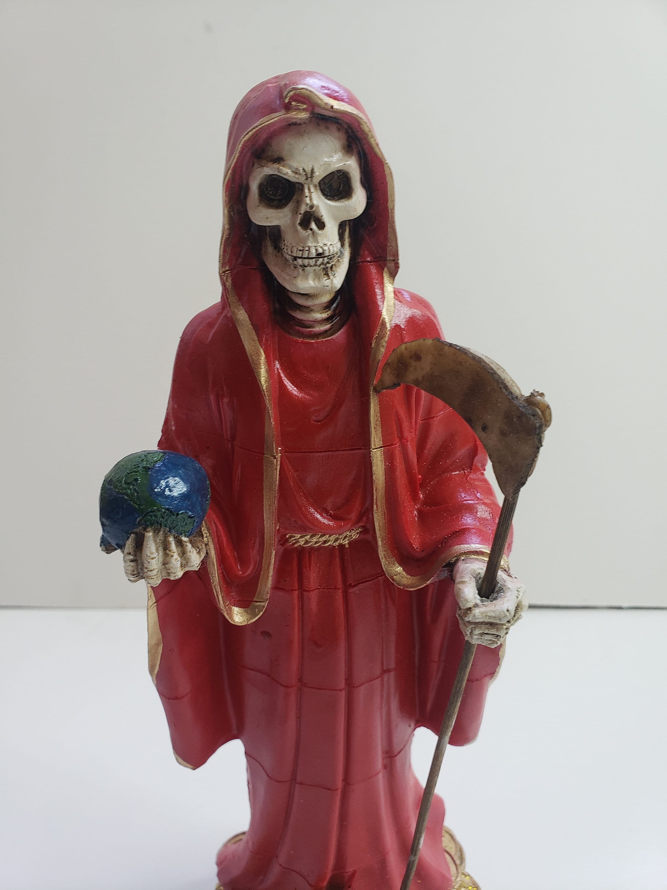 Santa Muerte Color Red 13 Holy Death Sculpture / Grim | Etsy