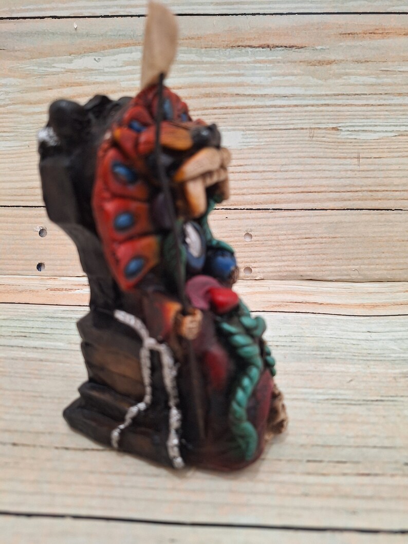 Santa Muerte Bendesida Azteca - 5"x3" Color Gold - Rainbow - Holy Death ...