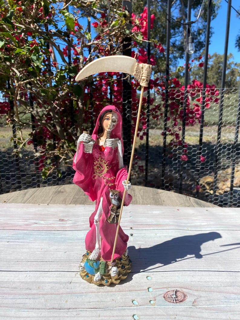 Pink Santa Muerte Statue – 12" Holy Death, Good Luck - Etsy