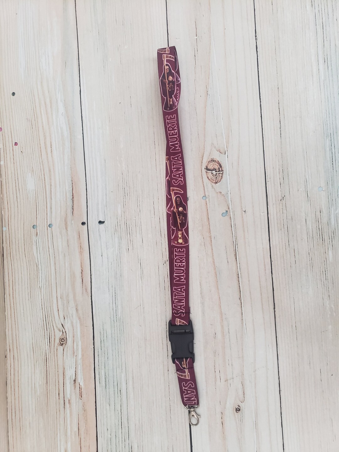 Santa Muerte Purple Lanyard Keychain - Brujeria - Etsy