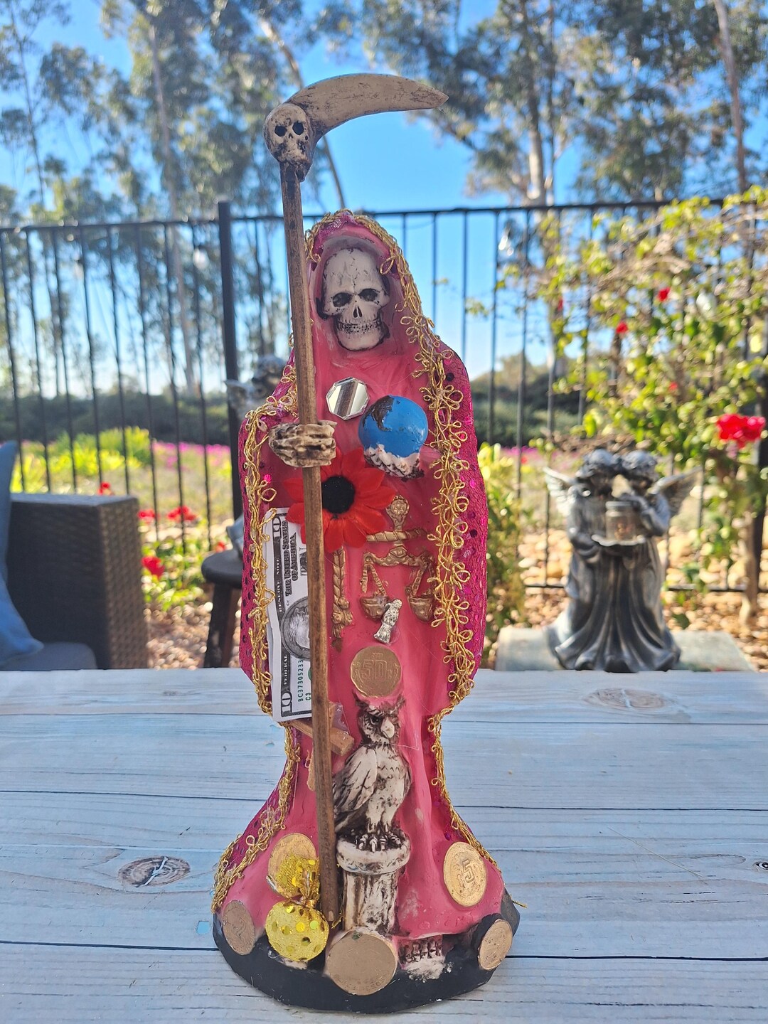 Santa Muerte Color Pink 13 Holy Death Statue / Grim Reaper/ Dressed ...