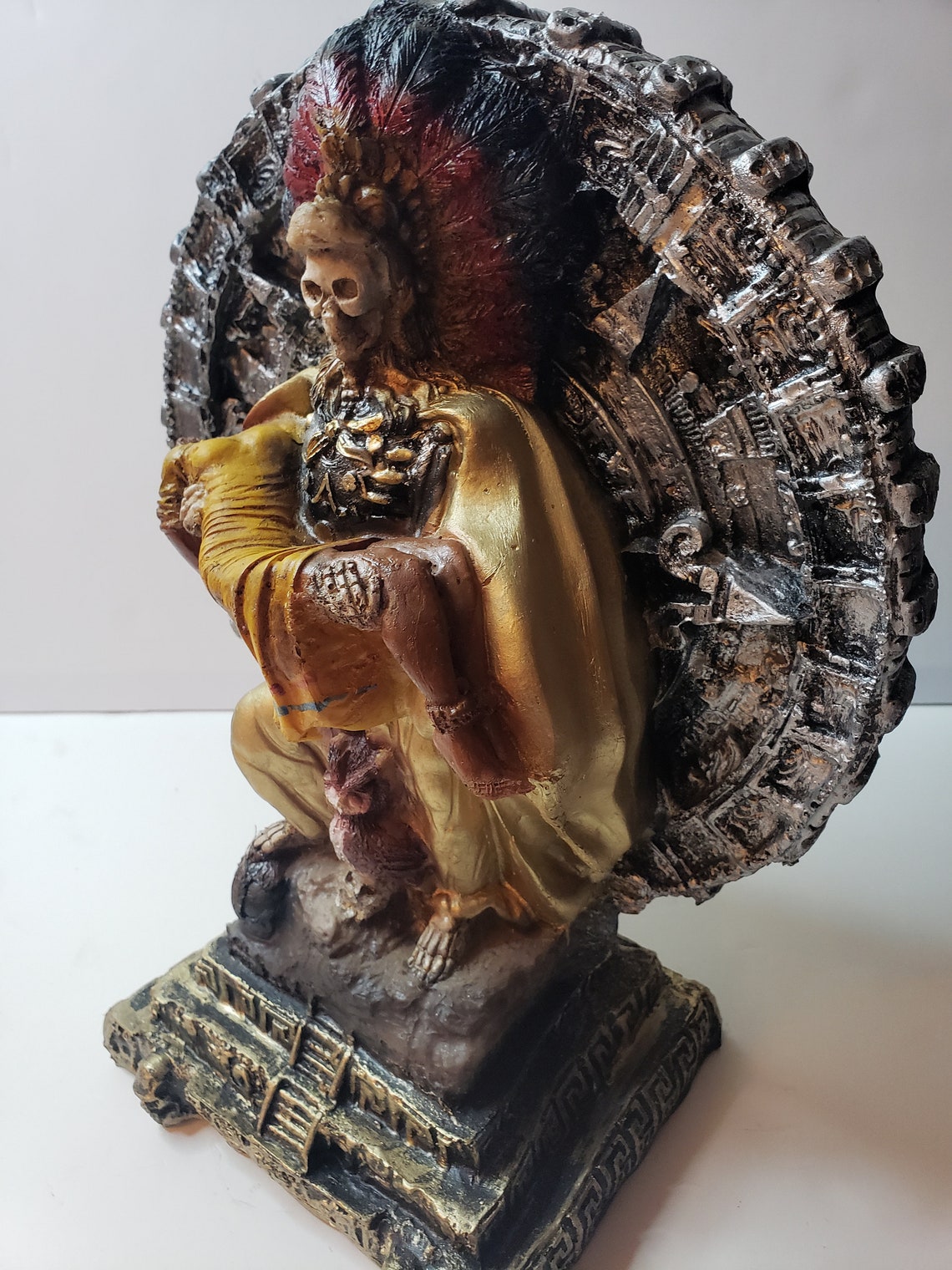 Santa Muerte Bendesida Azteca/ Aztec Calendar/holding a | Etsy