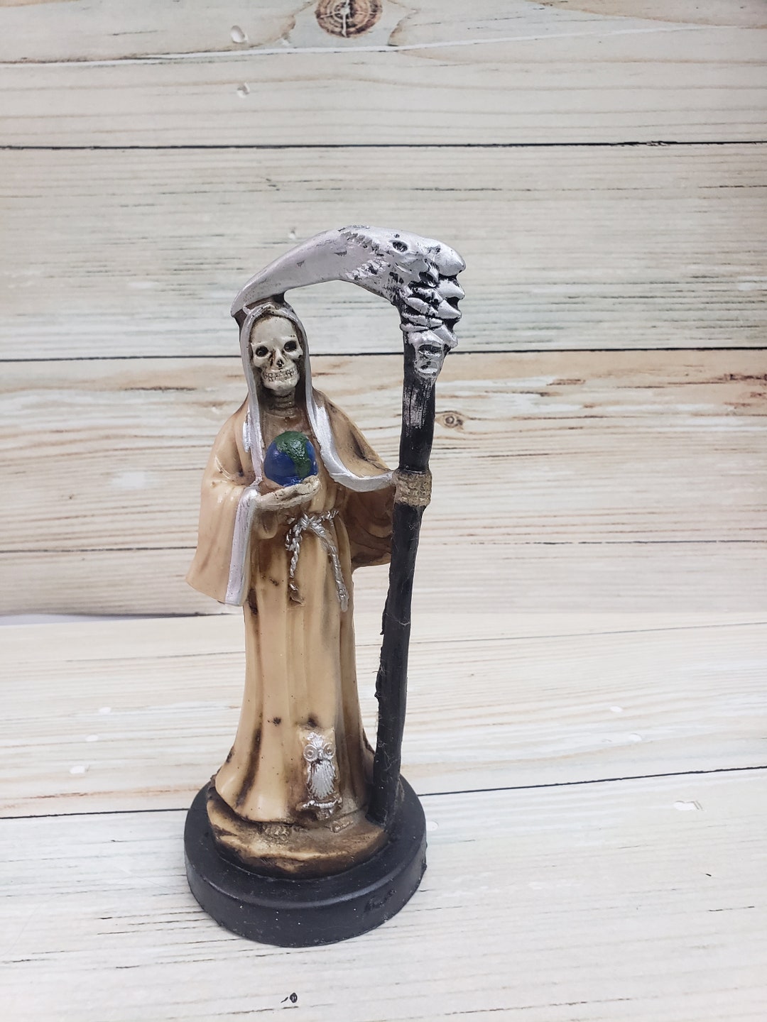 Santa Muerte Color Bone 9" Holy Death Statue / Grim Reaper / Curada ...