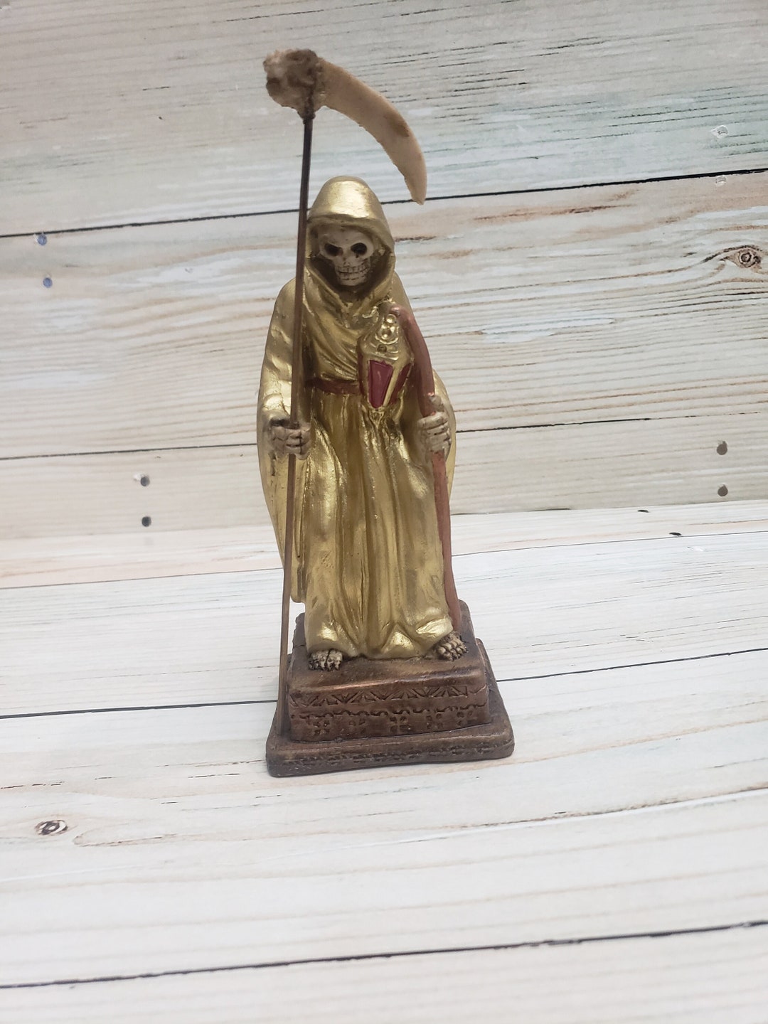 Santa Muerte Color Gold 7.5 Holy Death Statue / Grim - Etsy