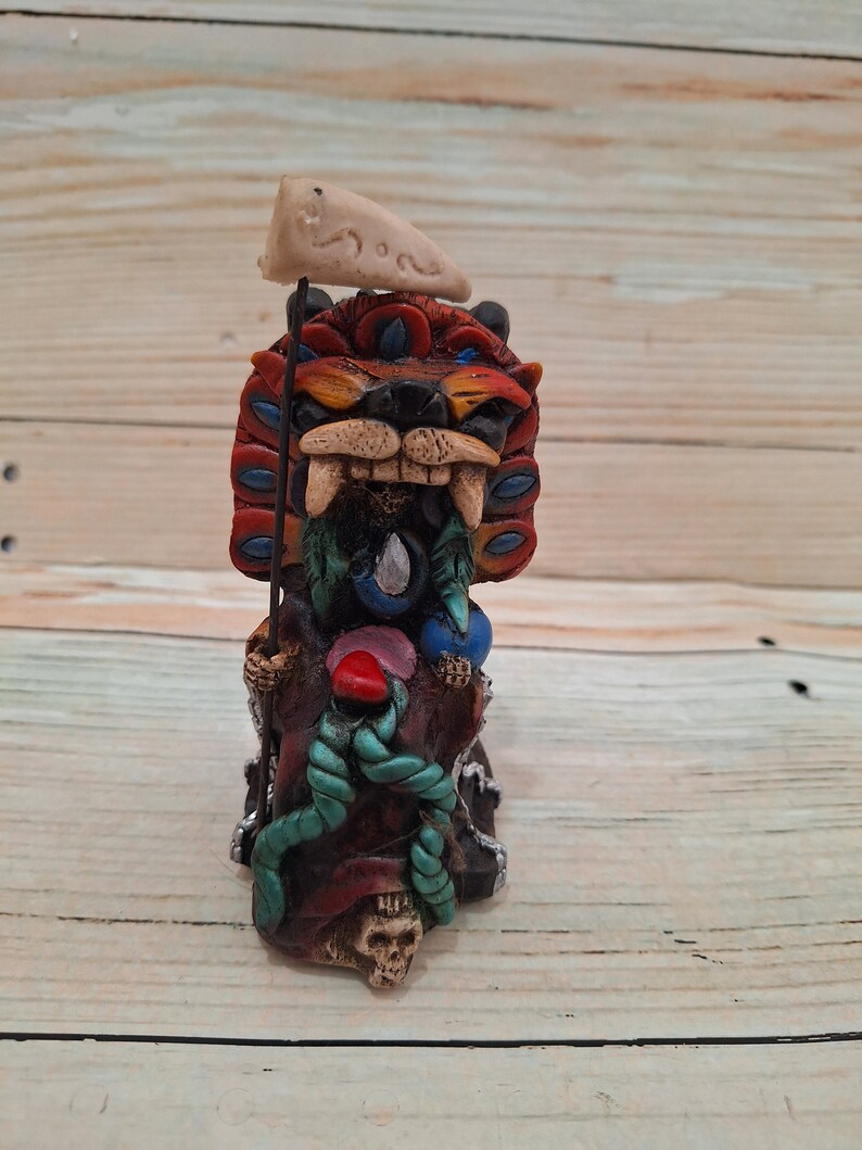 Santa Muerte Bendesida Azteca - 5"x3" Color Gold - Rainbow - Holy Death ...