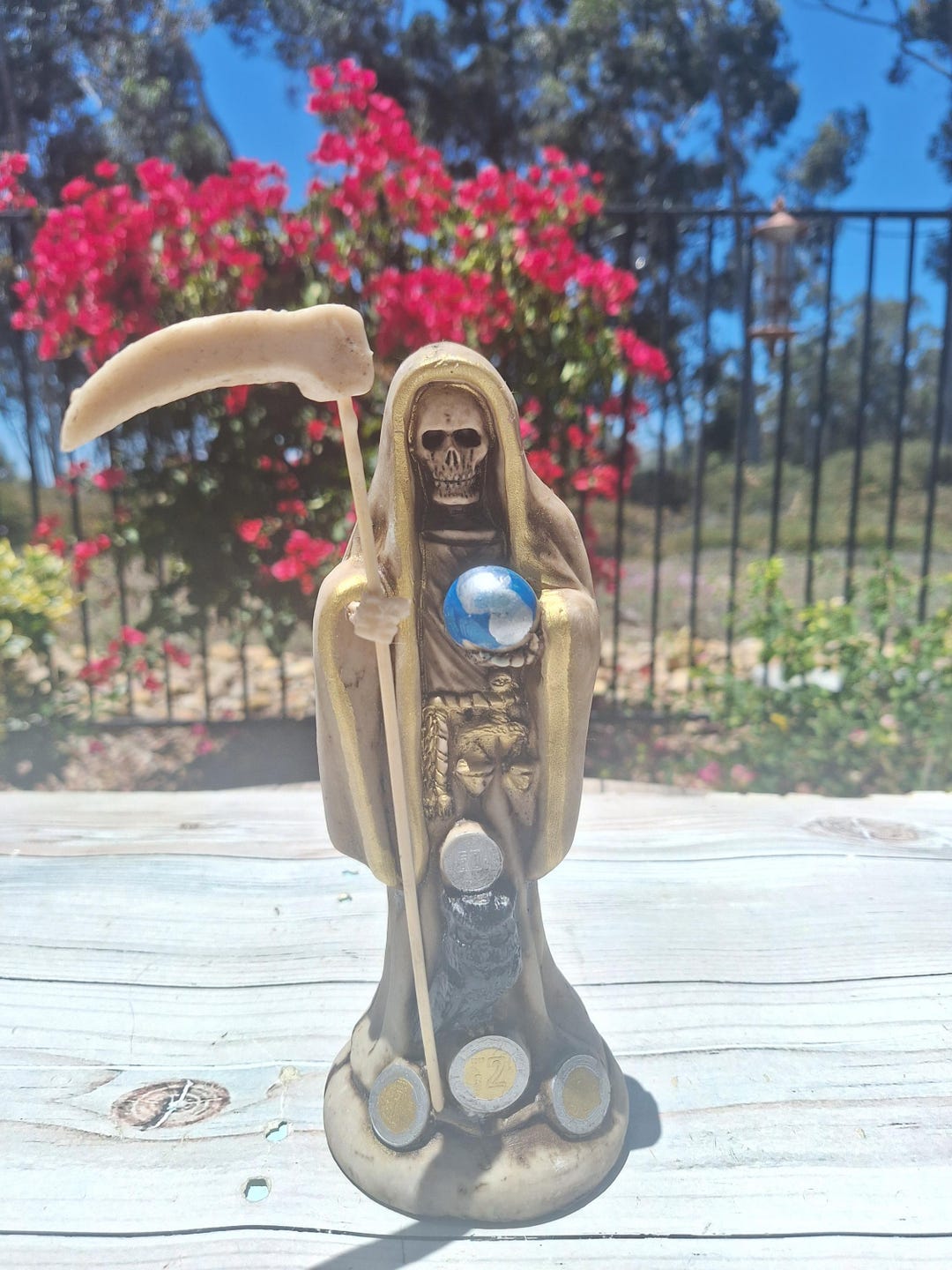Santa Muerte Statue: 9" Holy Death, Bone Color - Etsy