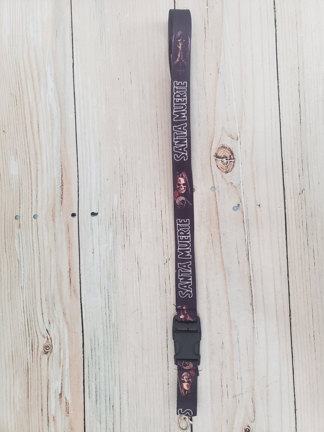 Santa Muerte Black Lanyard Keychain - Skinny Lady - Witchcraft ...