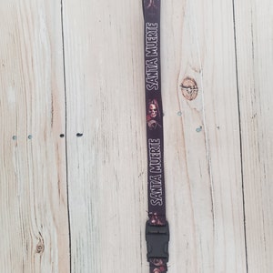 Santa Muerte Black Lanyard Keychain - Skinny Lady - Witchcraft ...