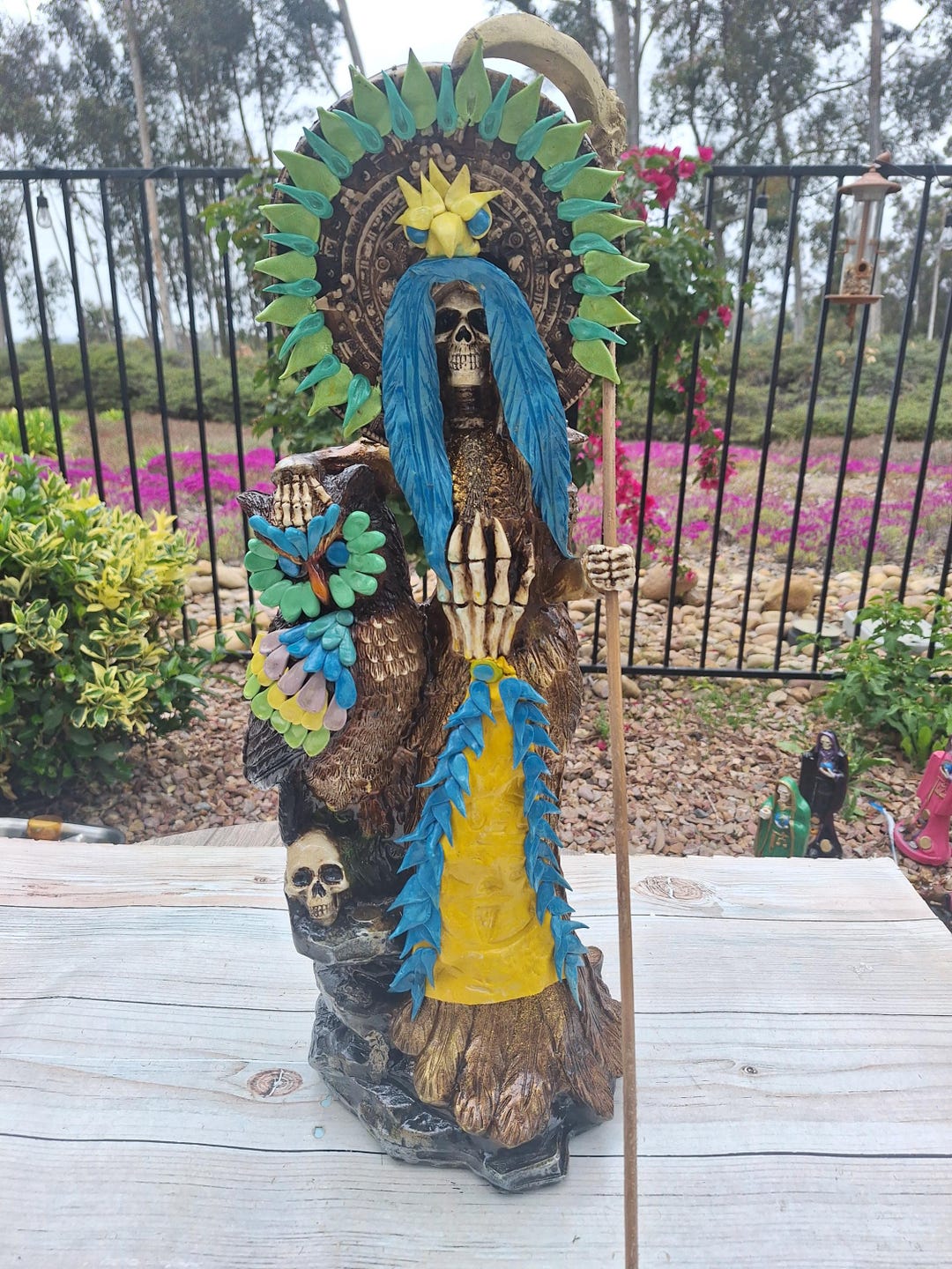 Santa Muerte Bendesida Color Rainbow 25" Holy Death Fixed - Grim Reaper ...