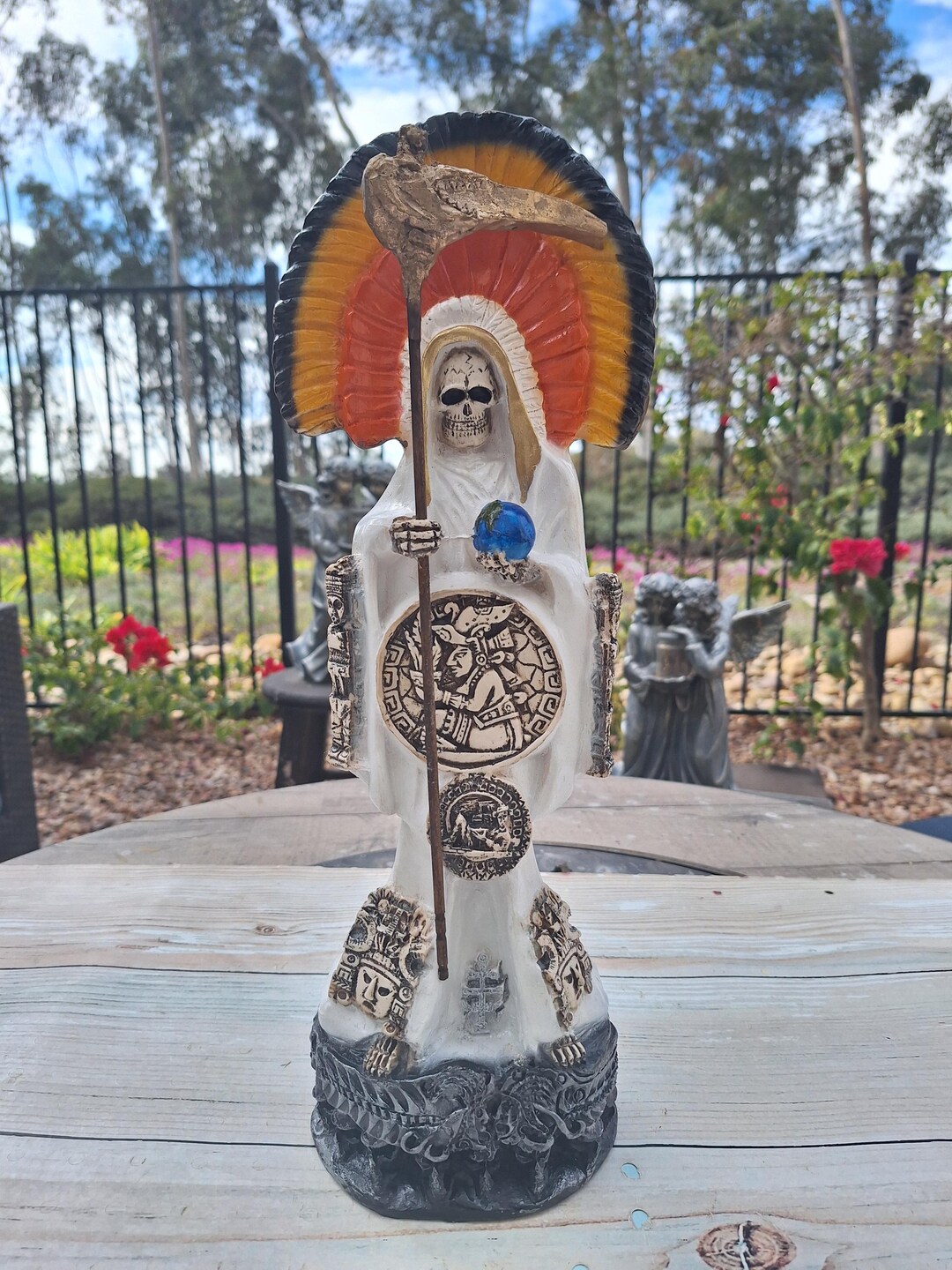 Santa Muerte Statue: Azteca Holy Death, Good Luck, Money (17") - Etsy