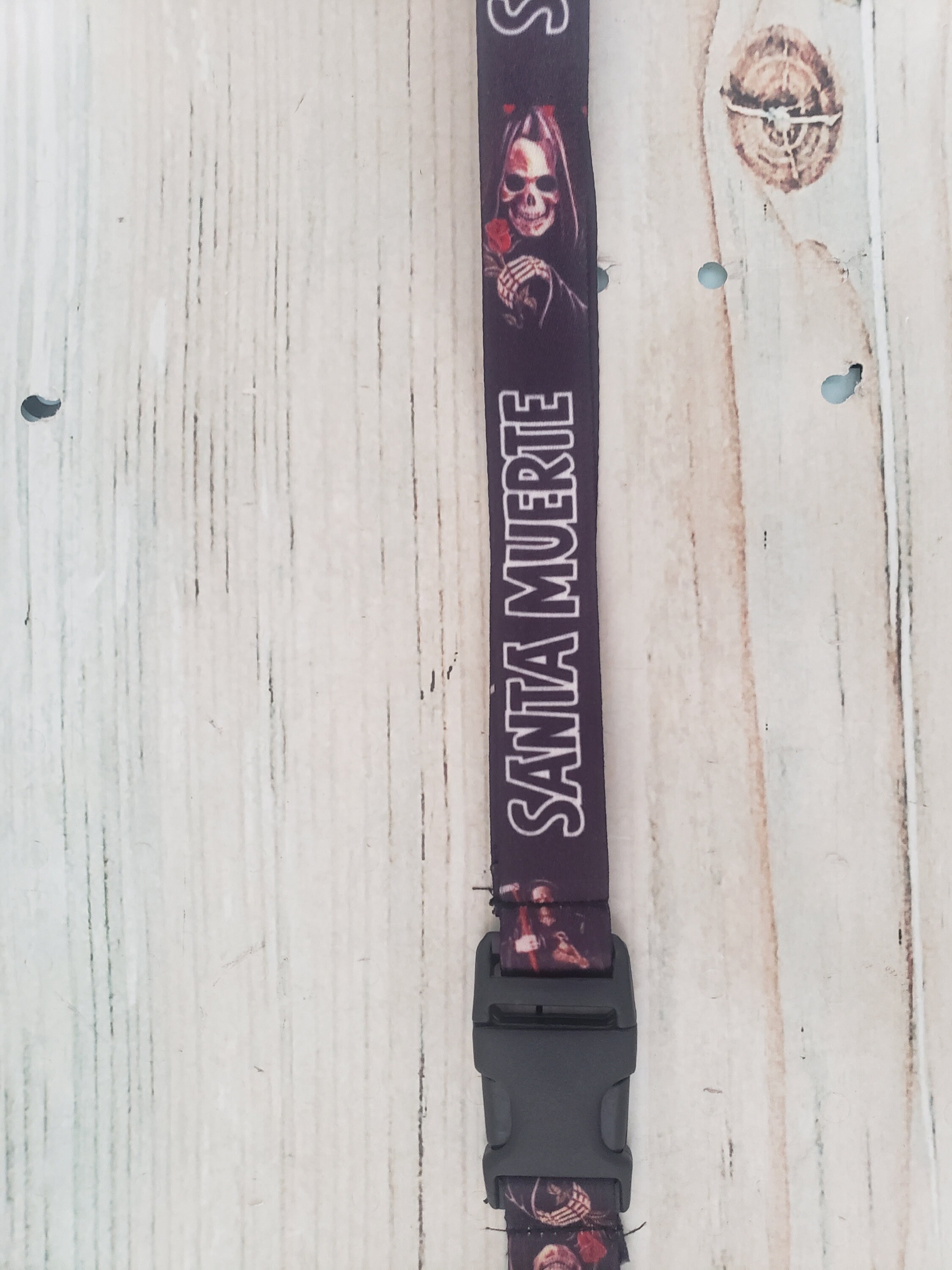 Santa Muerte Black Lanyard Keychain - Skinny Lady - Witchcraft ...