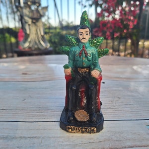 Jesus Malverde Sitting Down Figurine Hand Made / Estatua Figure 5x2 ...