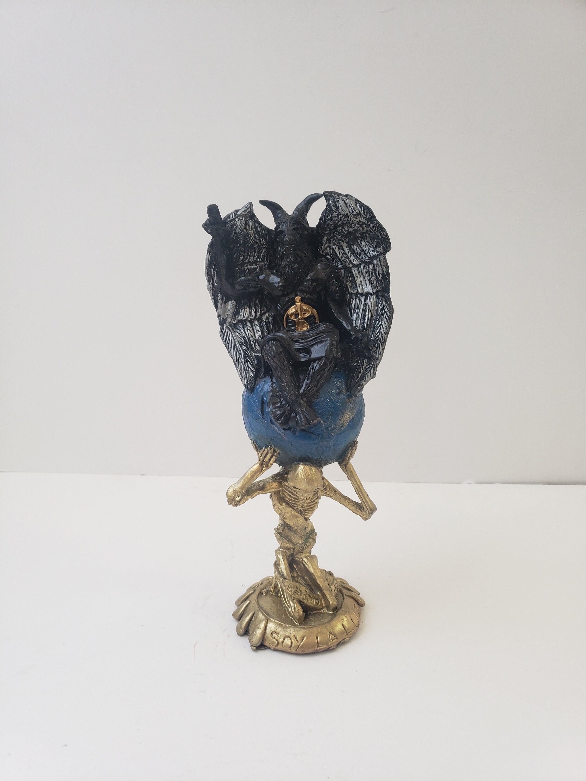 Large 15quot Tall Templar Sabbatic Goat Baphomet Satan Statue