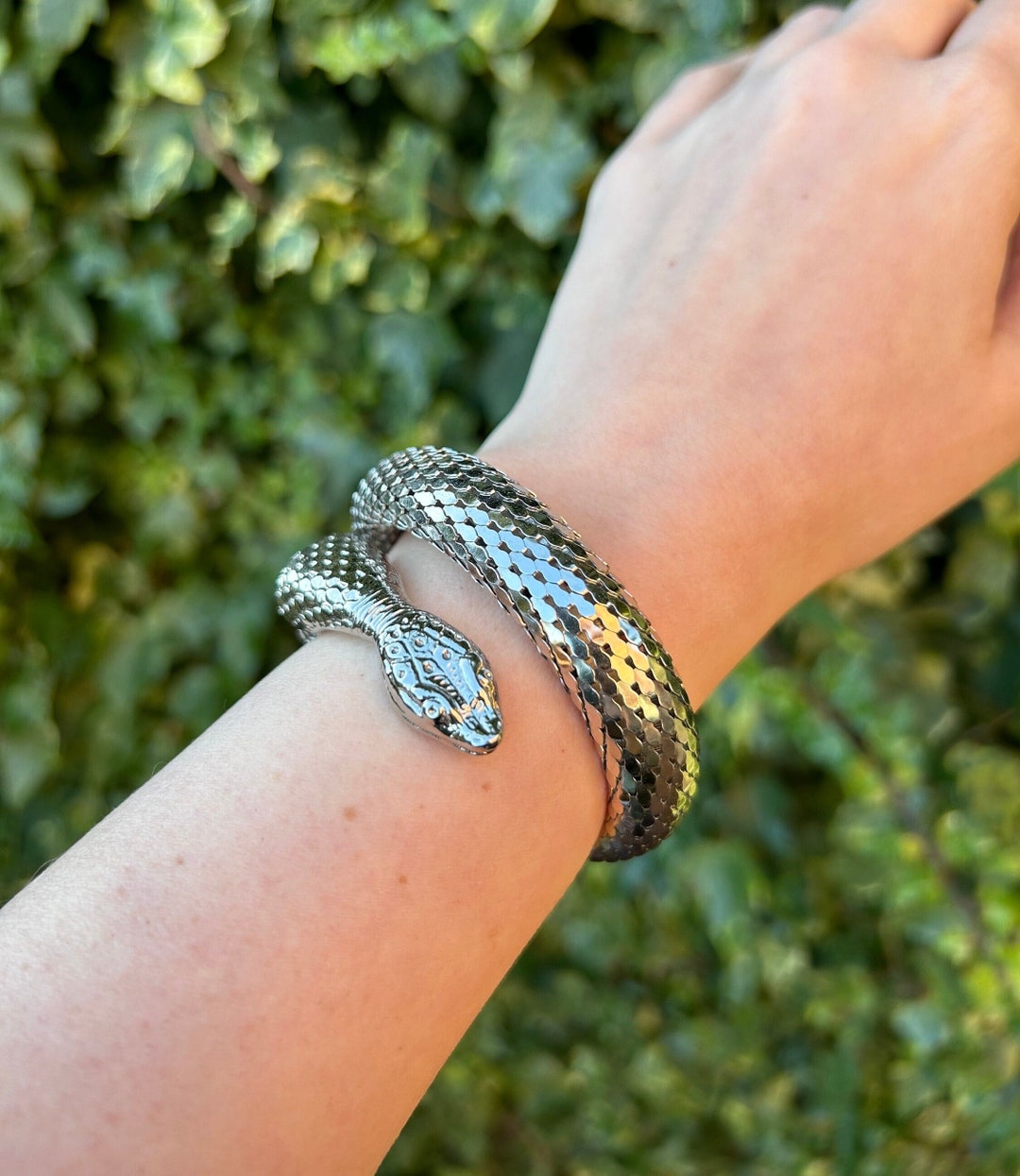 Vintage Whiting and Davis Snake Mesh Bracelet Silver Tone - Etsy