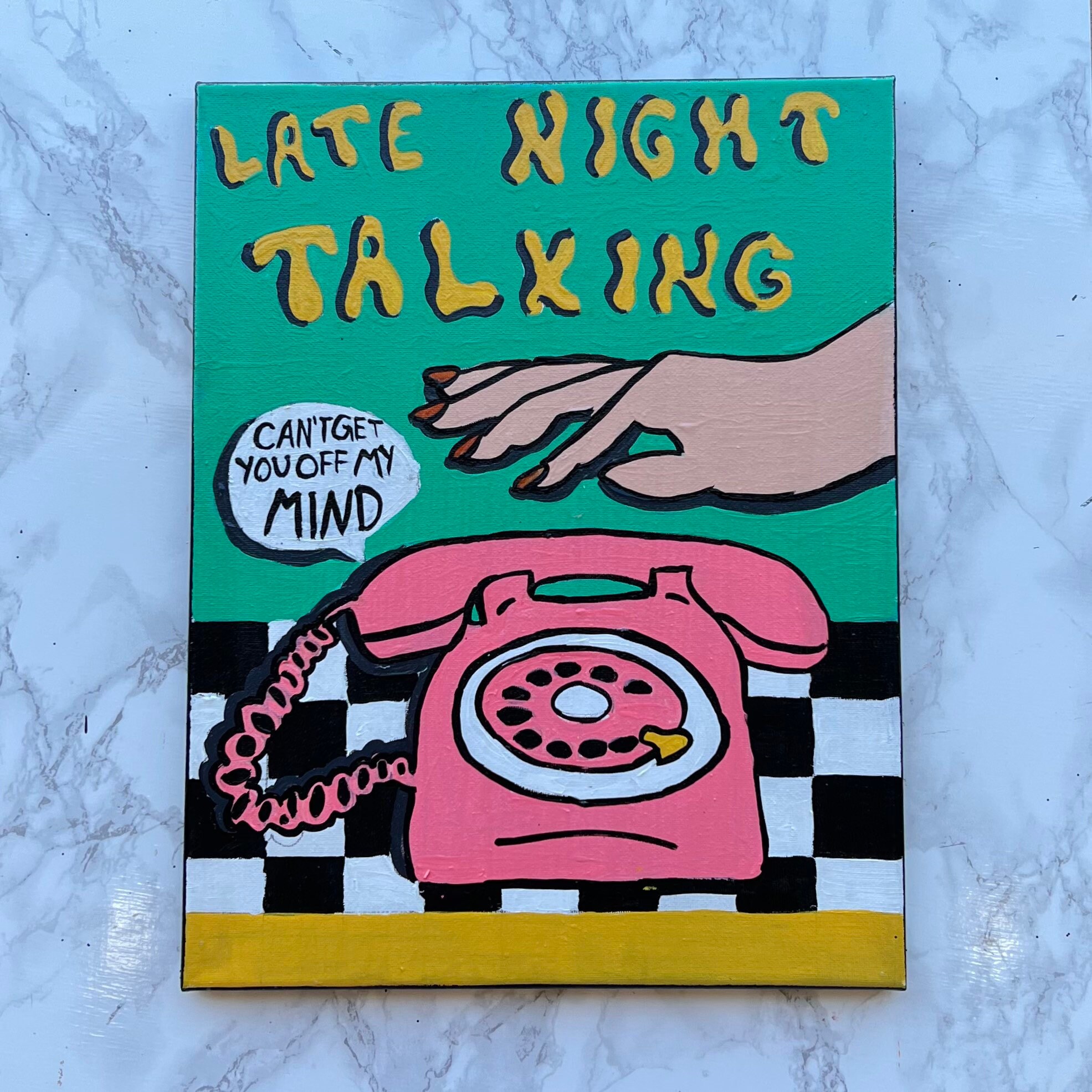 Late Night Talking Painting 11x14 Hand Painted Canvas - Etsy