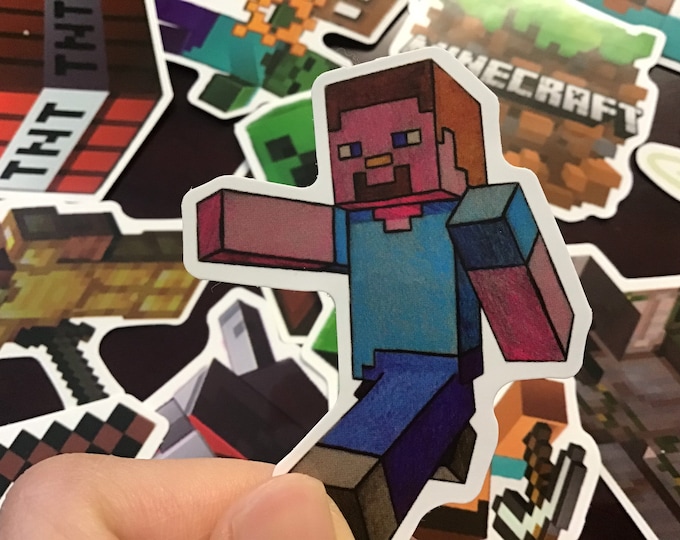 15 Minecraft sticker decal/ gaming arcade sticker - Etsy 日本
