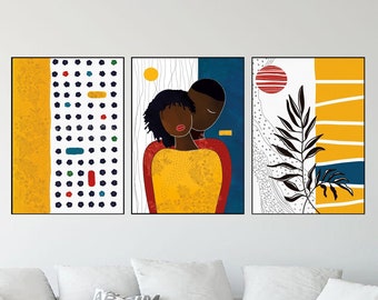 Contemporary African American Art Set of 3 Prints. Modern - Etsy