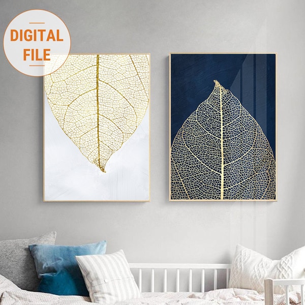 Blue Gold Wall Art - Etsy