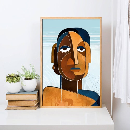 Modern African American Art Print. Black Woman Portrait. - Etsy