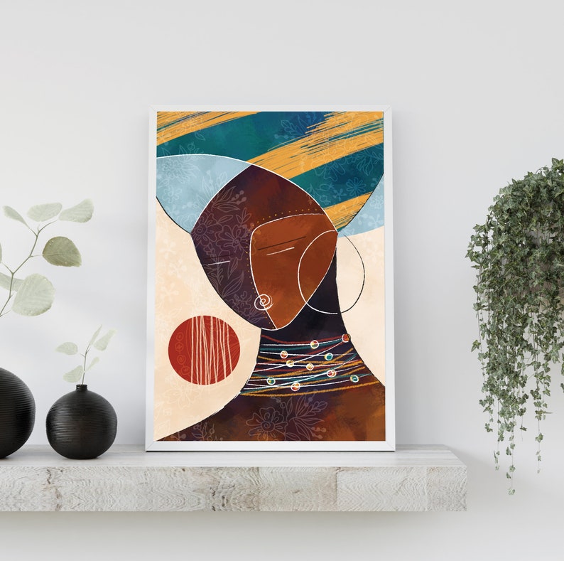 Modern African American Art Print. Abstract Black Woman - Etsy