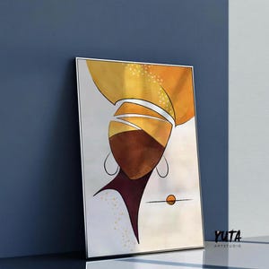 Modern Minimalist African American Art Print. Black Woman Portrait ...