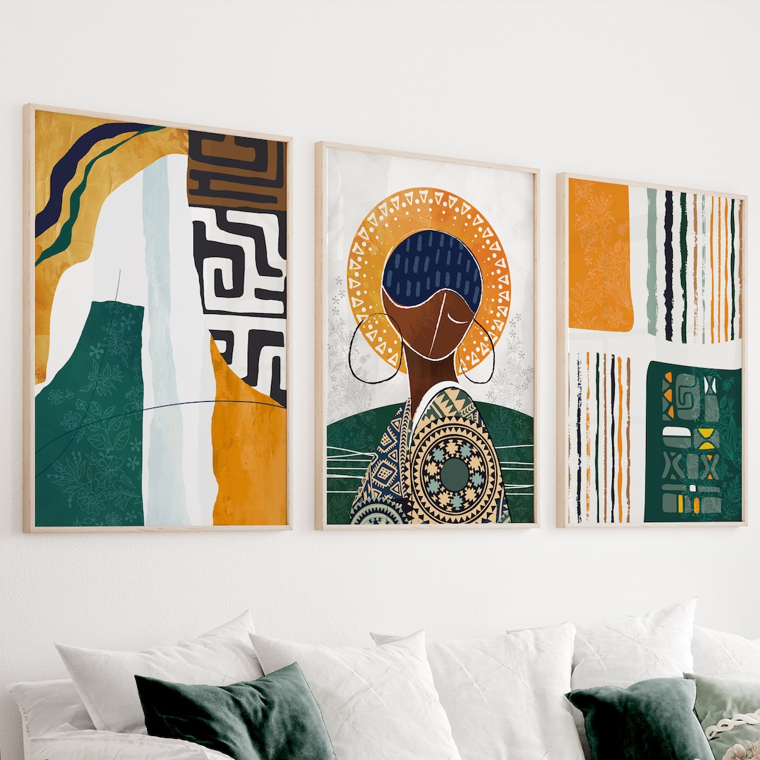 Modern Abstract African American Art Gallery Wall Set of 3 Prints ...