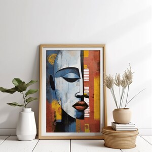 Modern African American Art Print. Black Woman Portrait. Contemporary ...