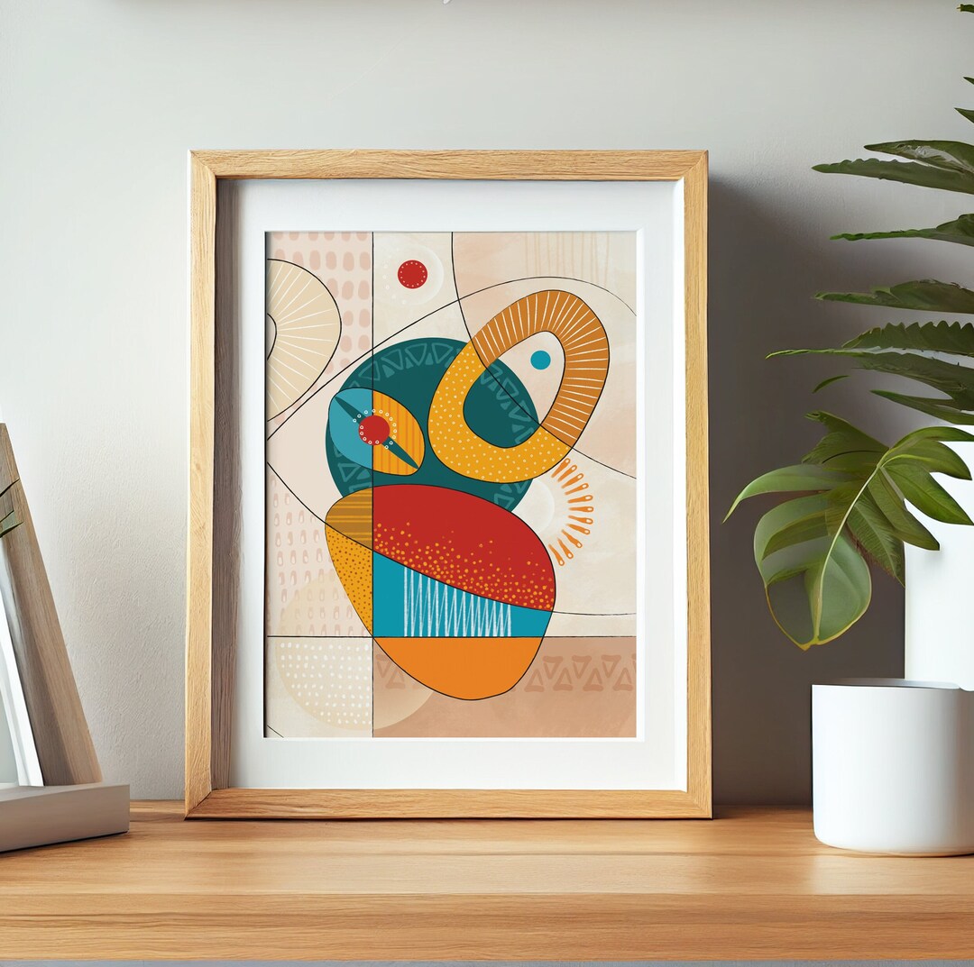 Modern Abstract African Art Print. Colorfull Simple Livingroom African ...