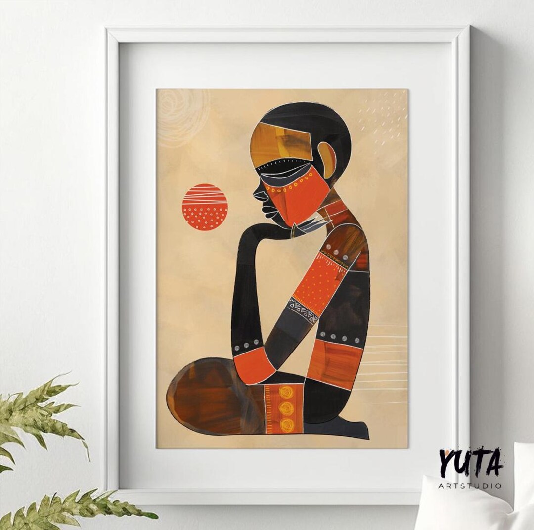 Modern Minimalist Abstract African Wall Art Print. Contemporary ...