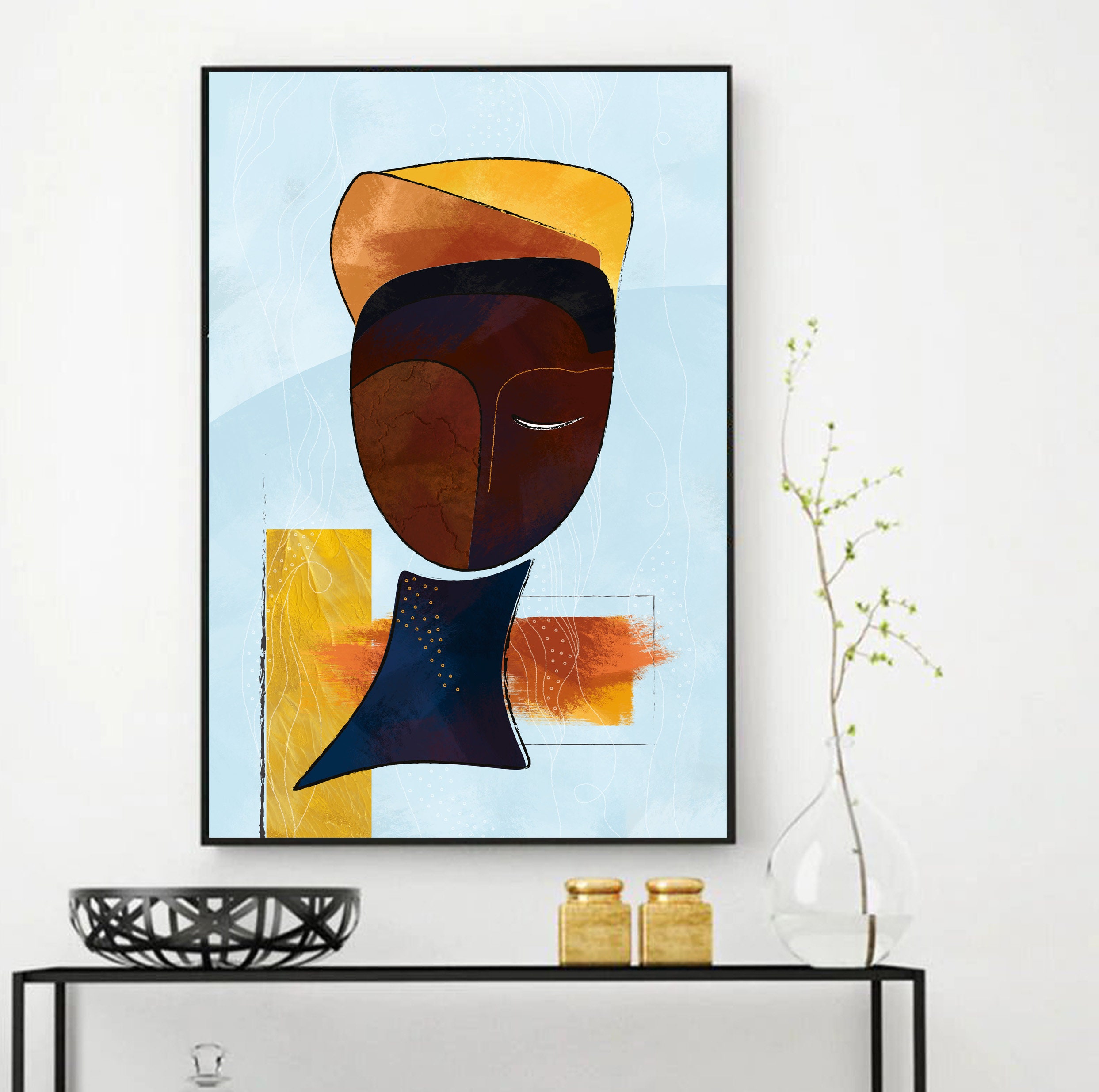 Abstract Black Man Portrait. Modern African American Art - Etsy