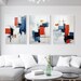 Minimalist Red Blue Abstract Art Gallery Wall Set of 3 Prints. Modern ...