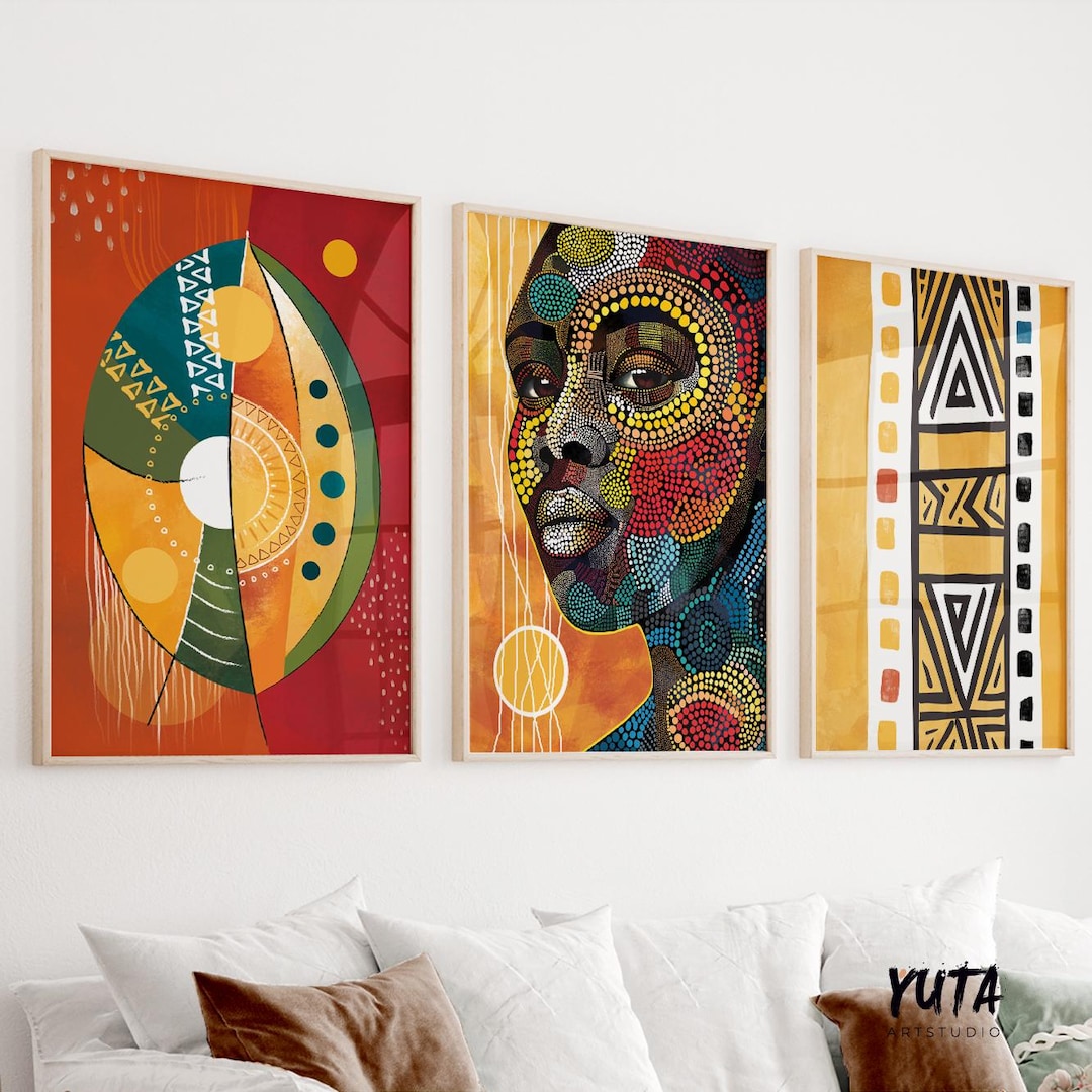 African Woman Portrait Art Set: Boho Ethnic Gallery Wall Prints - Etsy