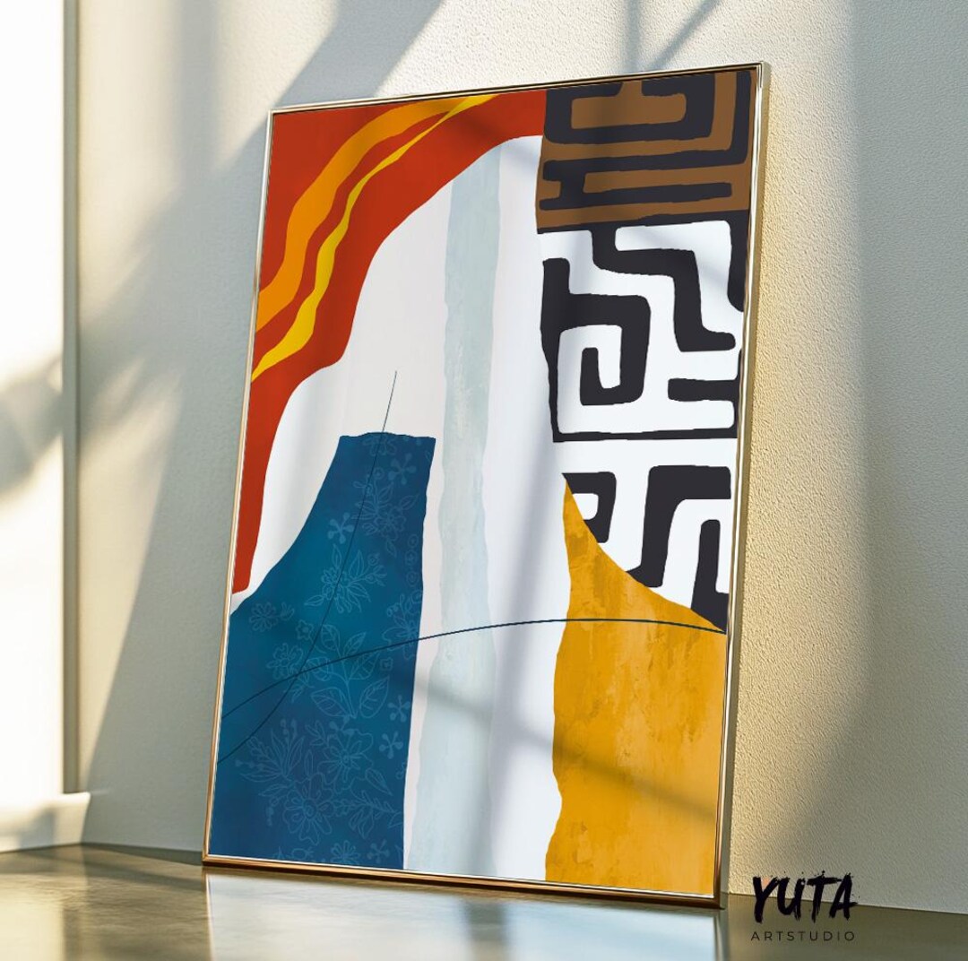 Modern Abstract African Art Print. Colorfull Simple Livingroom African ...