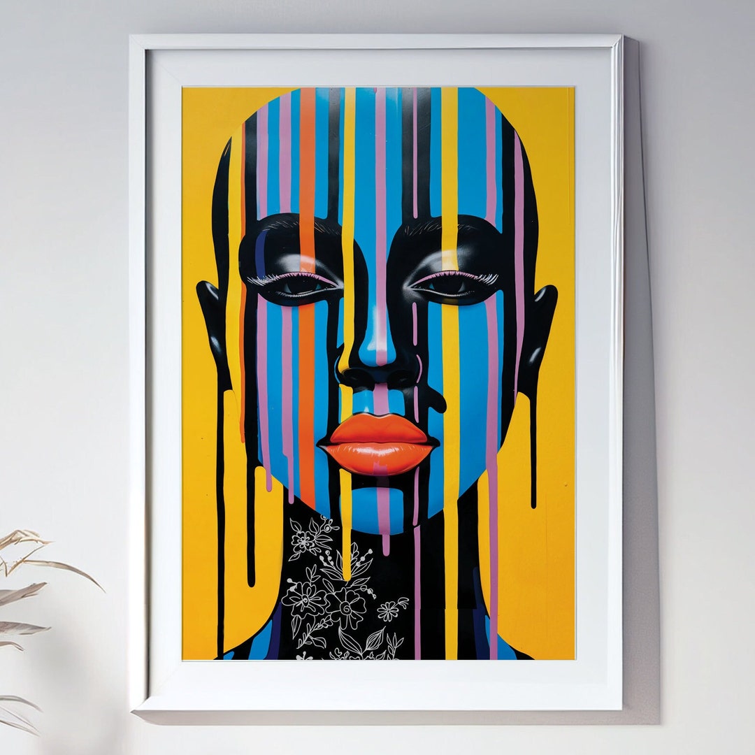 Modern African American Art Print. Black Woman Portrait. Contemporary ...