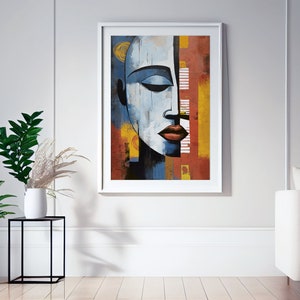Modern African American Art Print. Black Woman Portrait. Contemporary ...
