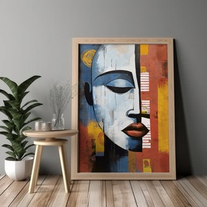 Modern African American Art Print. Black Woman Portrait. Contemporary ...