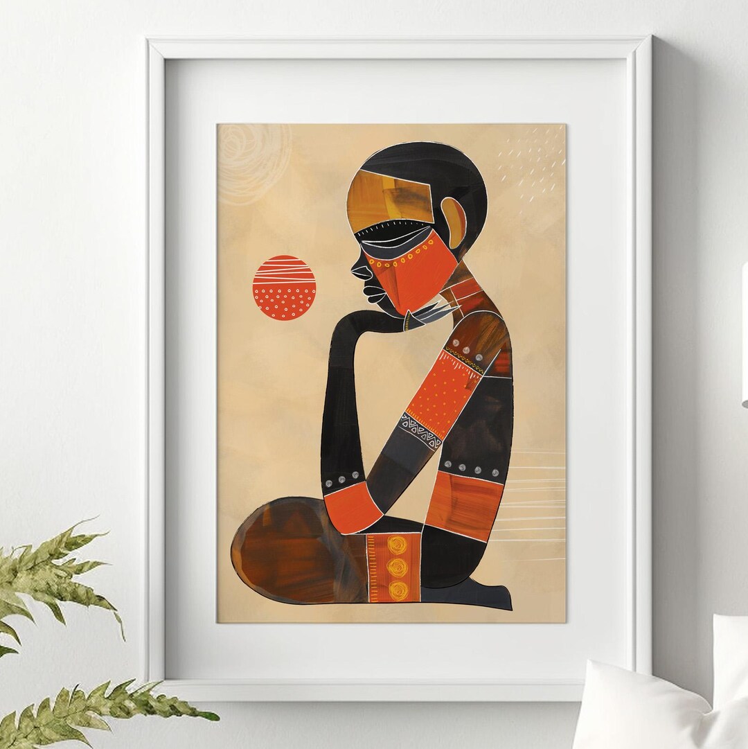 Modern Minimalist Abstract African Wall Art Print. Contemporary ...