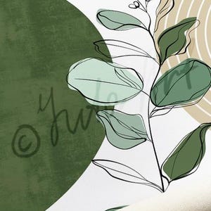 Green Black Boho Wall Art Set of 3 Prints. Mid Century Modern Room ...