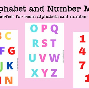 Alphabet and Number Resin Mat Pages, Resin Letter Pages, Resin Number ...