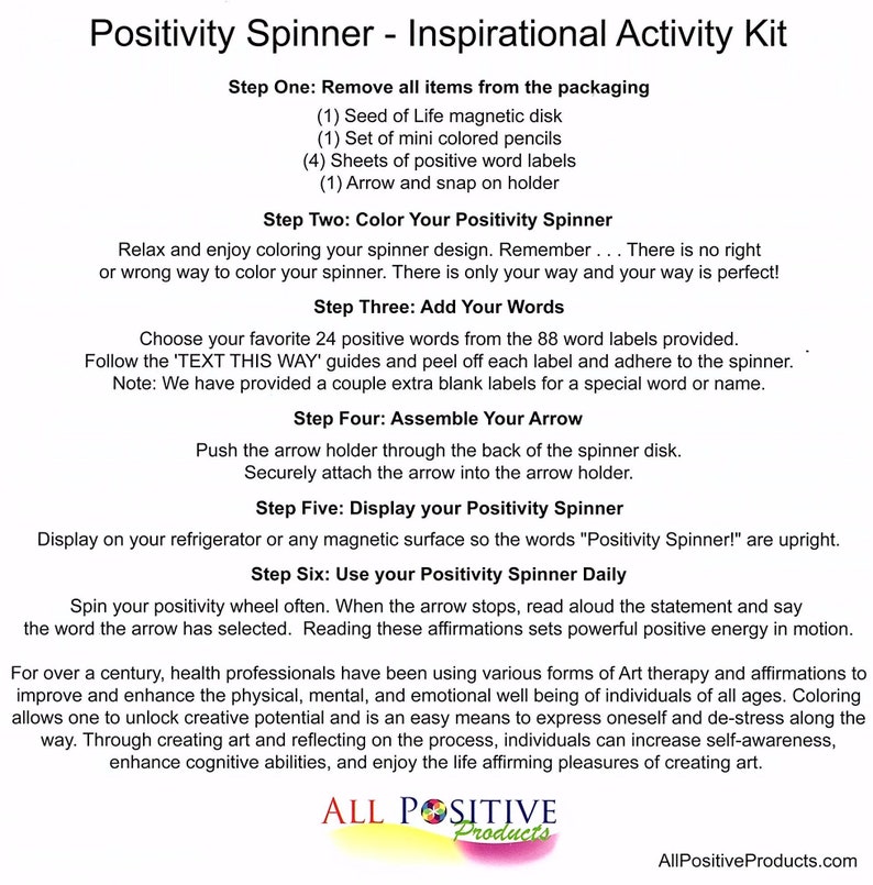 I AM Positivity Spinner Mindfulness Activity Craft to Build - Etsy