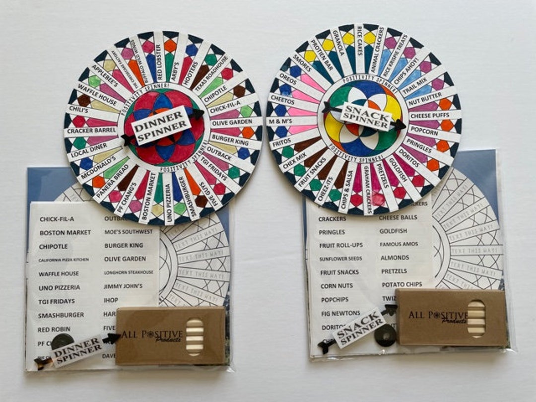 Dinner & Snack Time Spinners DIY Art Coloring Craft Game | Foodie Gift ...